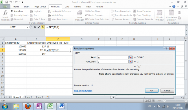 Use The Left Or Right Function In Excel To Extract Text From A Cell