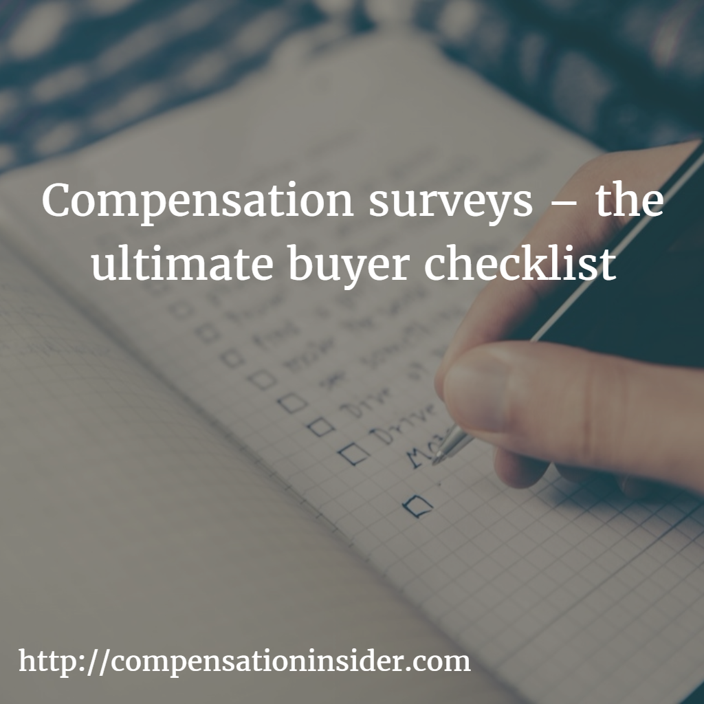 Compensation Surveys - the ultimate buyer checklist