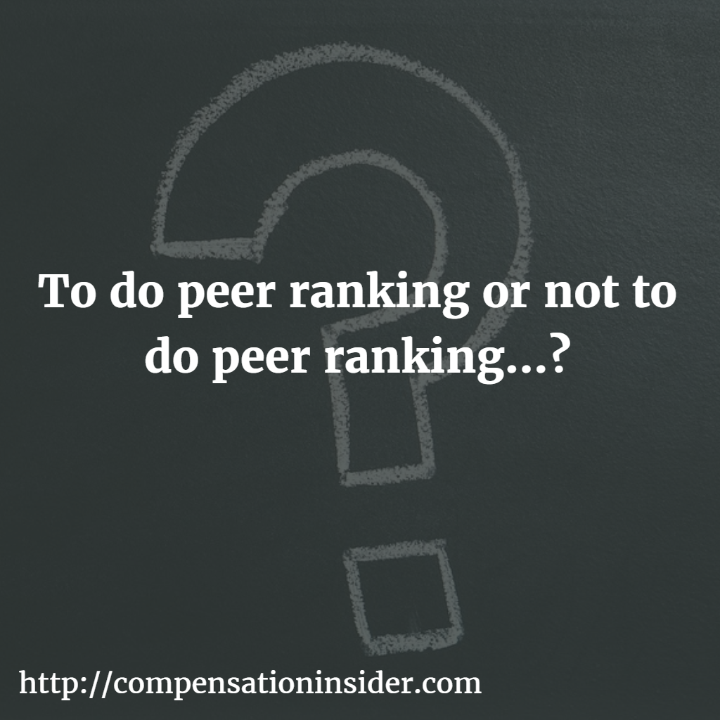 To do peer ranking or not to do peer ranking...