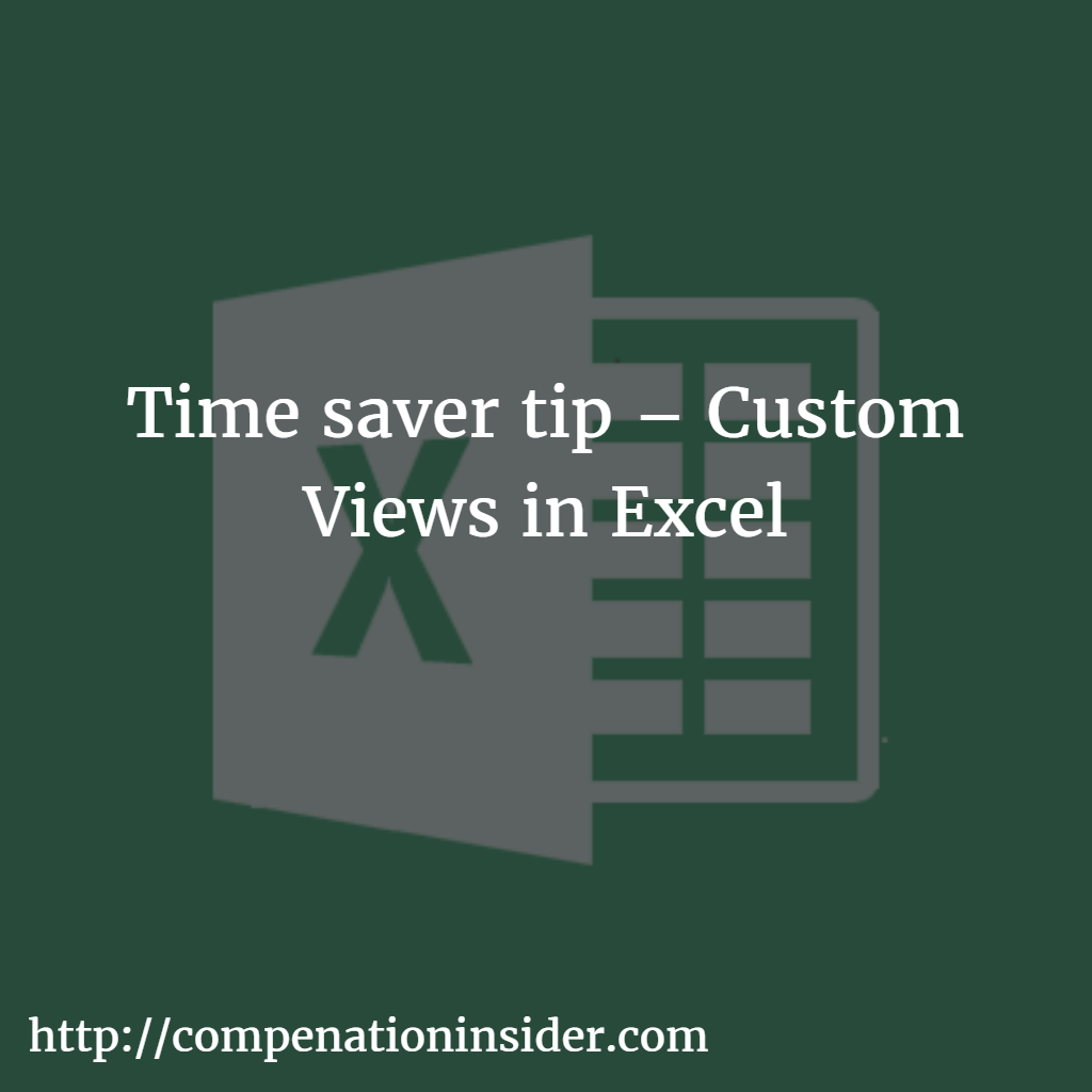 Time saver tip - Custom Views in Excel